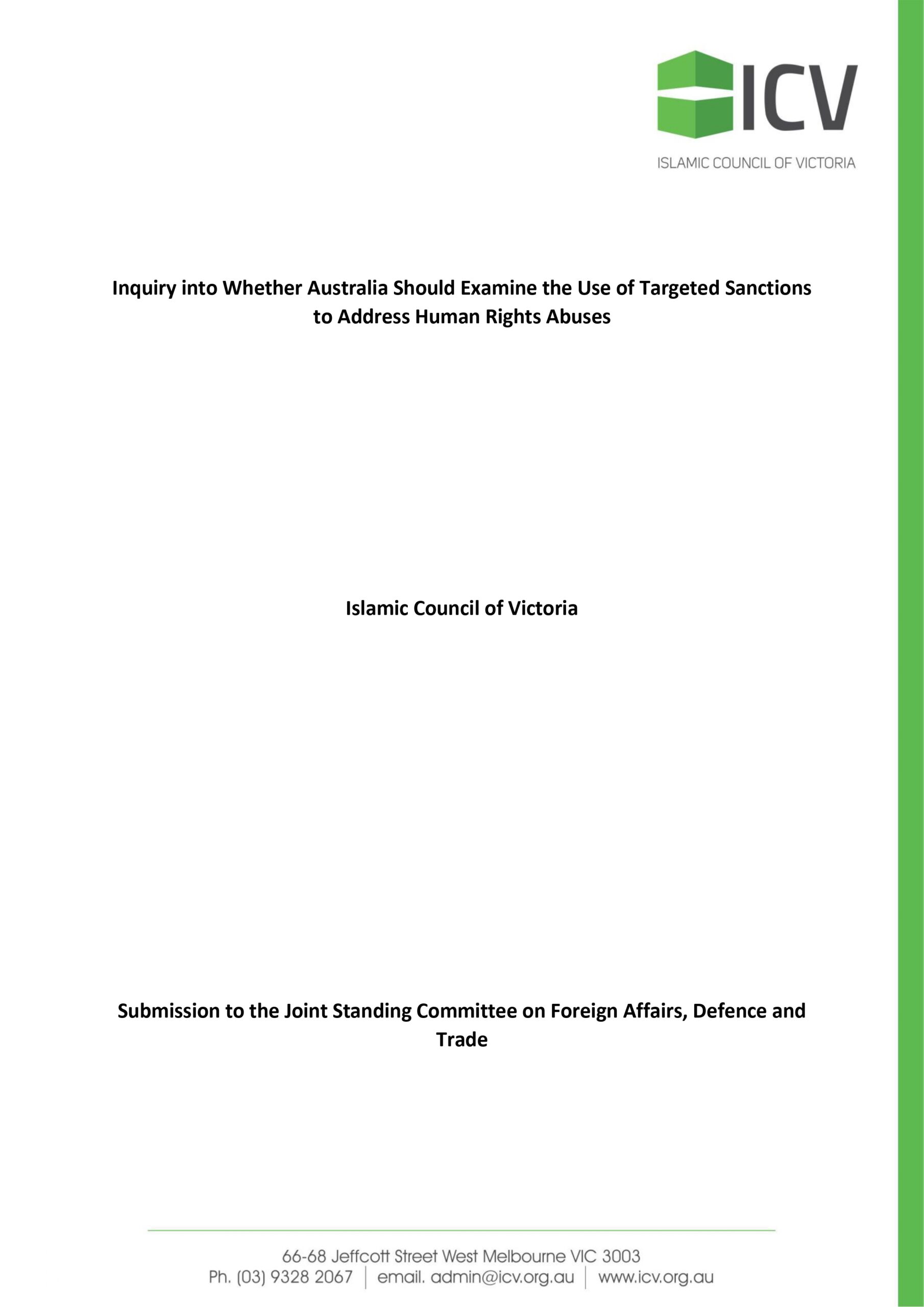 Islamic Council of Victoria’s Submissions – Islamic Council of Victoria ...