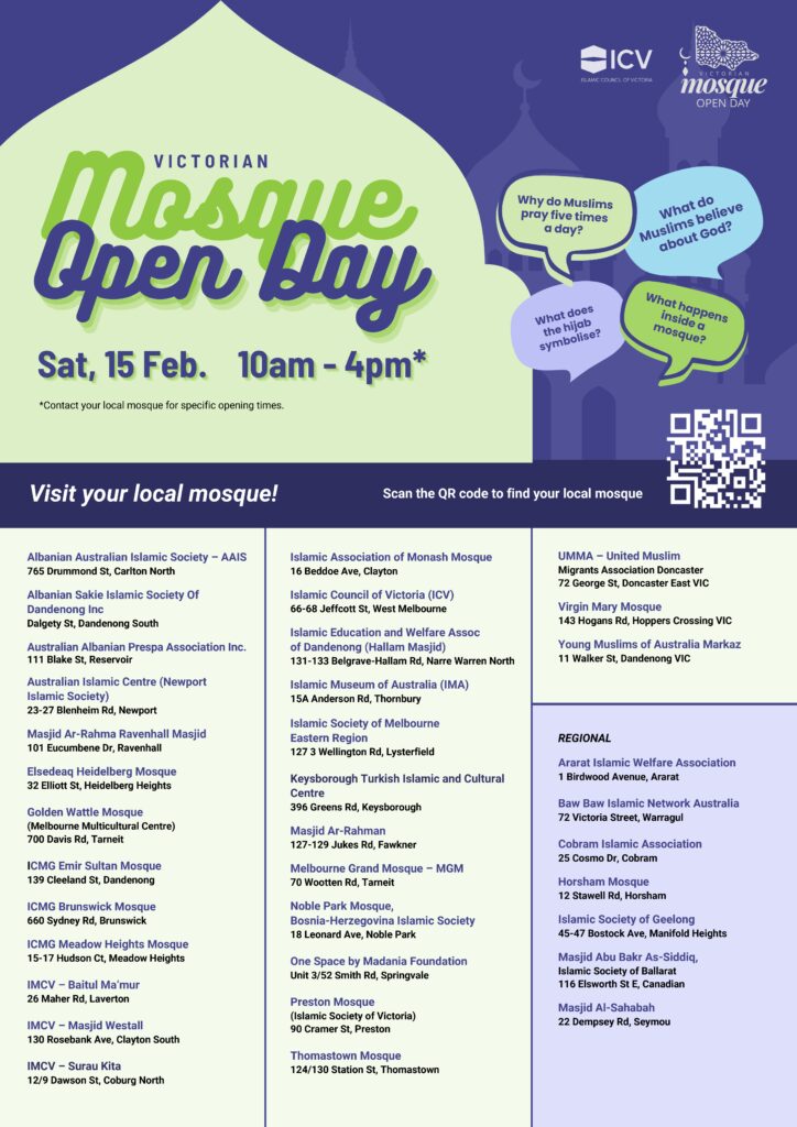 Victoria Mosque Open Day 2025 – Islamic Council of Victoria (ICV)